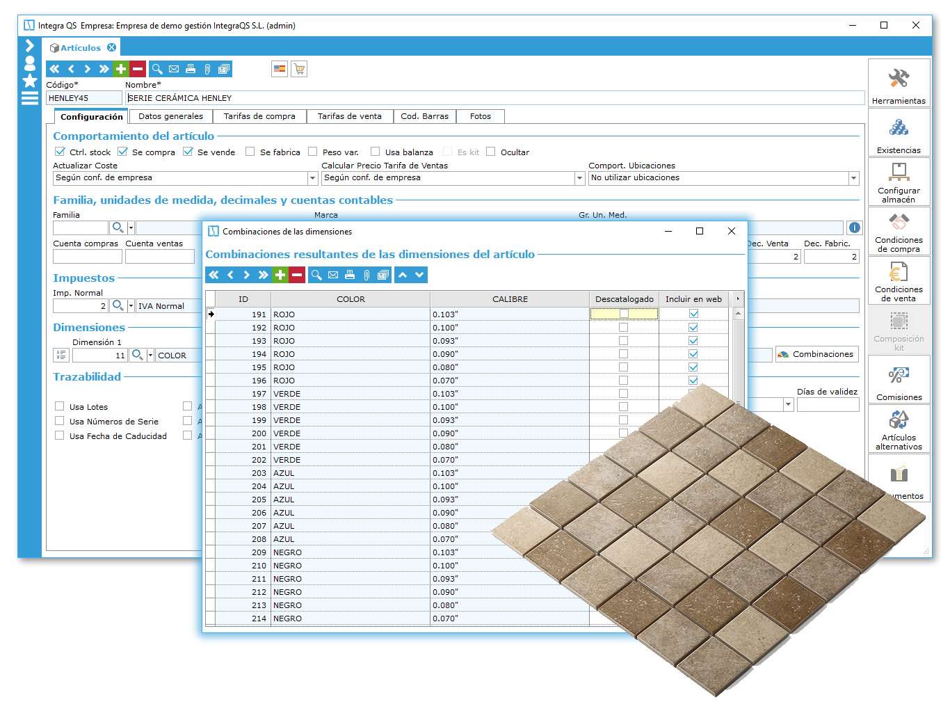 Materiales construccion - IntegraQS · Quality Software